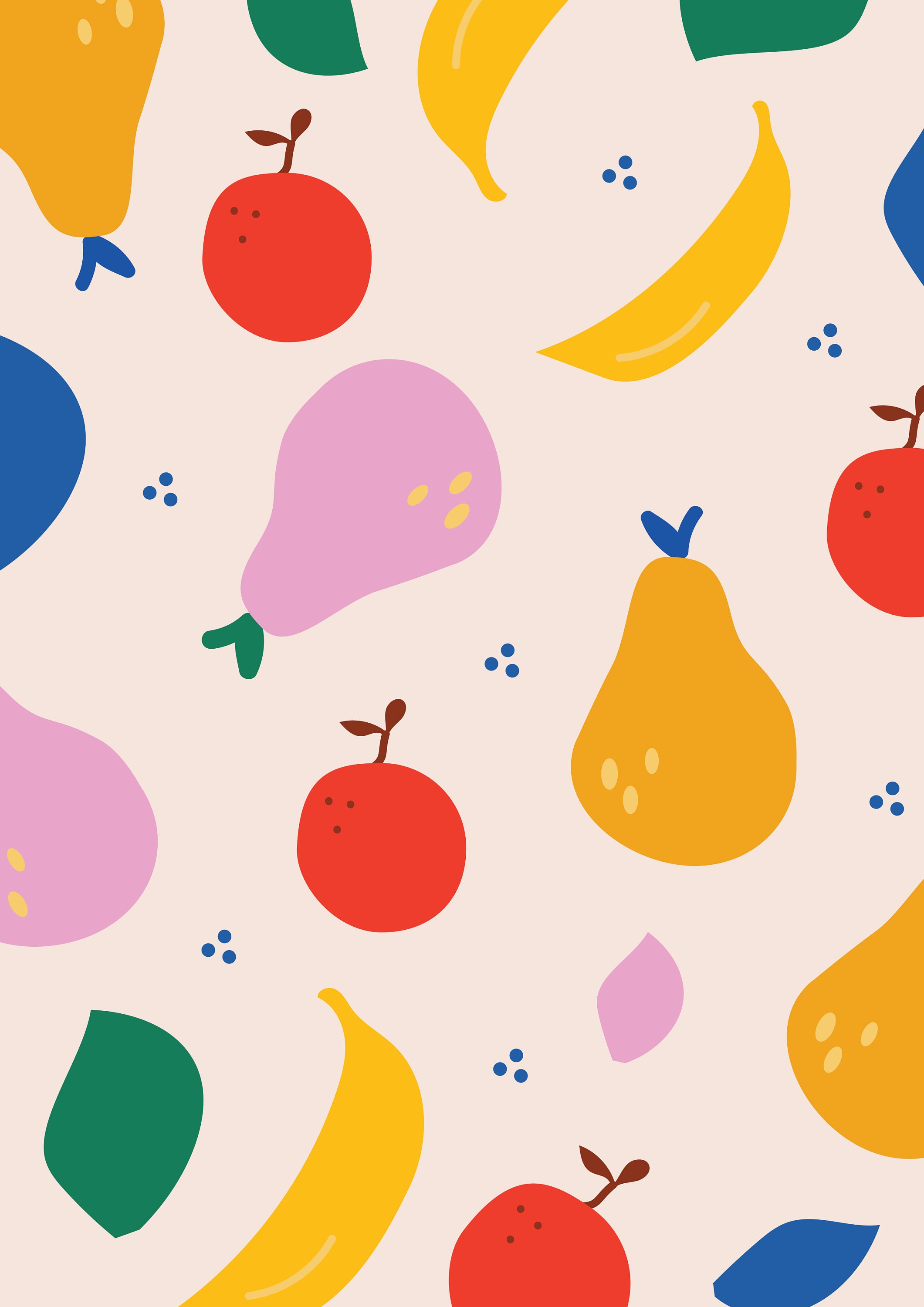 Fruits Fruit Pattern digital Print Wall Art Kidsroom | Etsy
