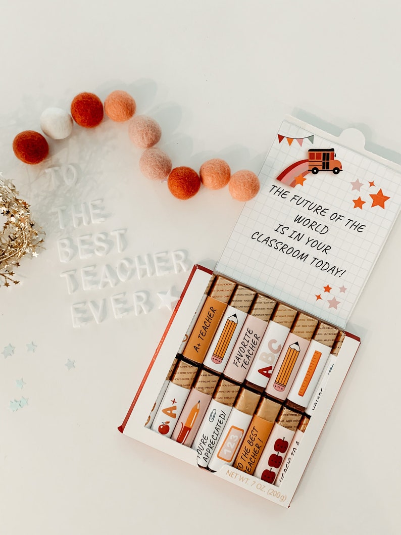 Teacher Gift, Merci Chocolate Gift DIY, Teacher Digital Prints, Teacher ...