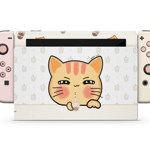 Boba Cat Nintendo Switch Skin Kawaii Cute Kitty Cat Milk Tea - Etsy
