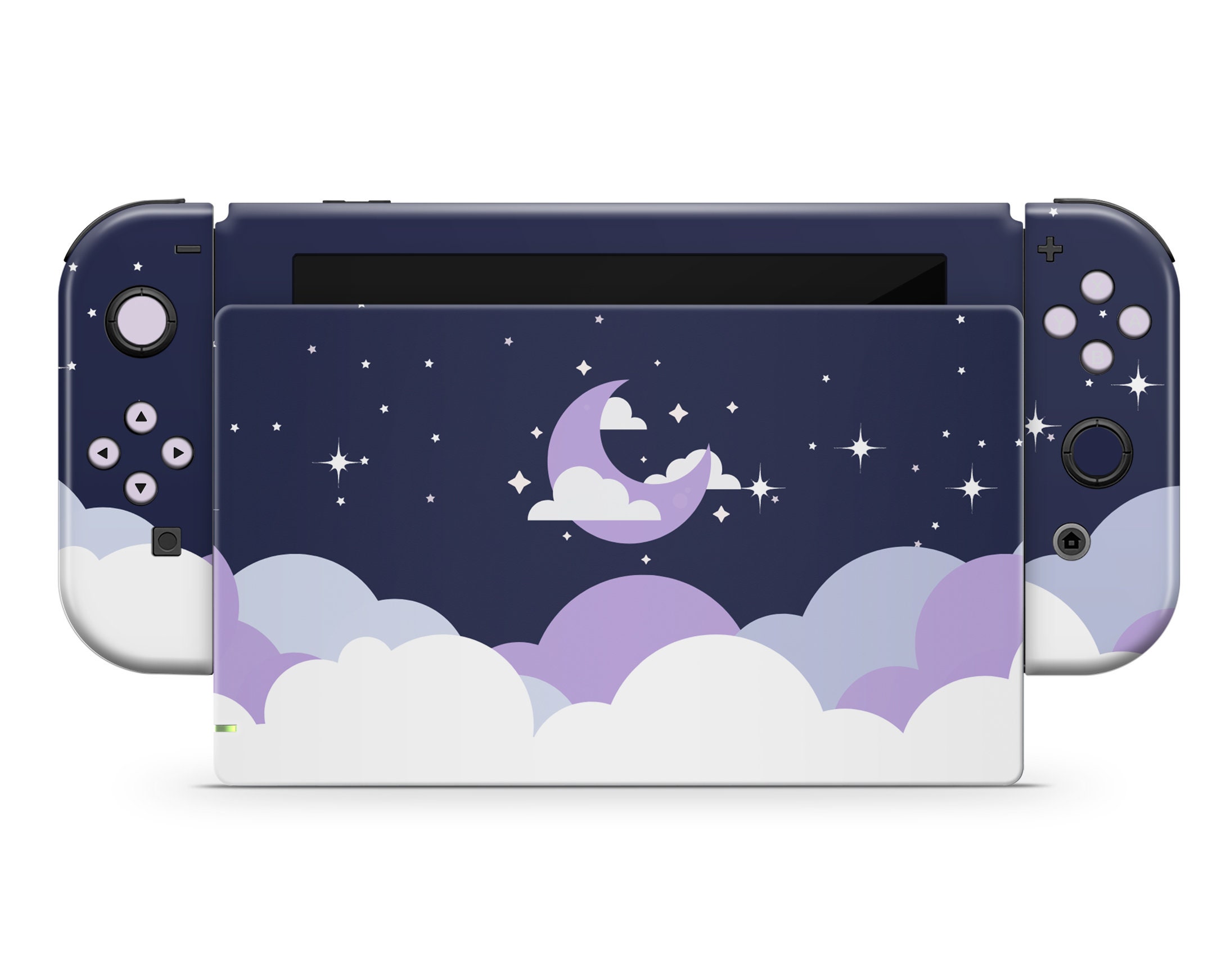 Dark Dreamy Night Clouds Purple Nintendo Switch Skin Cute | Etsy