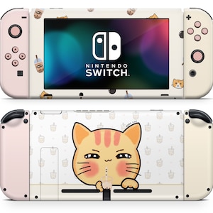 Boba Cat Nintendo Switch Skin Kawaii Cute Kitty Cat Milk Tea - Etsy