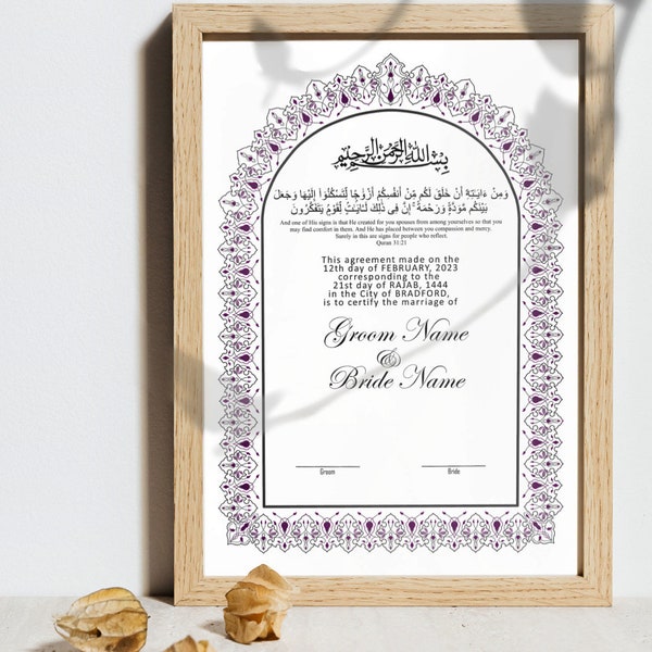 Nikah Nama - Etsy