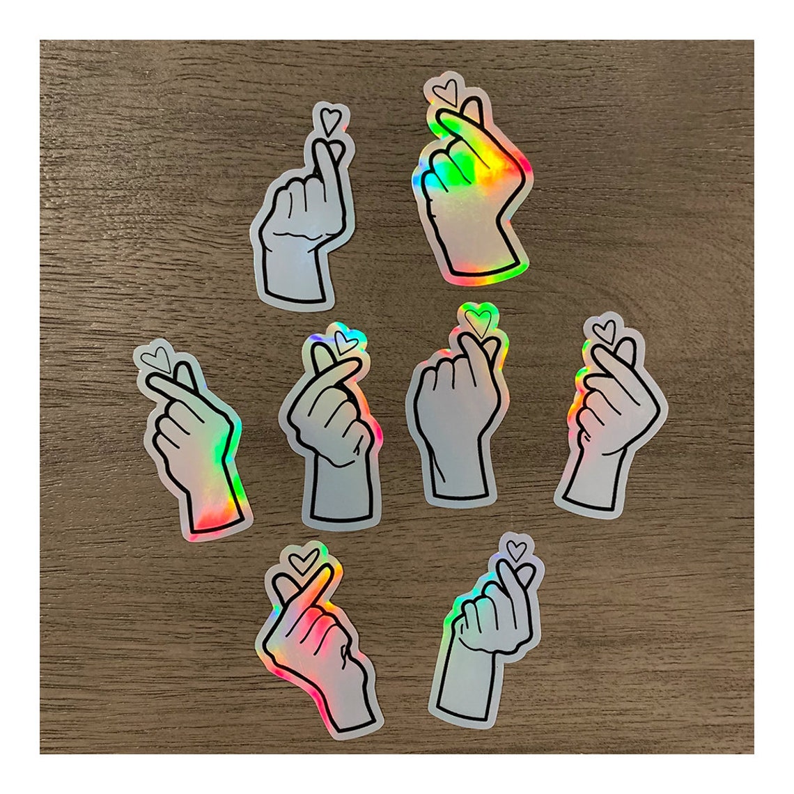 Stray Kids Finger Heart Holographic Sticker | Etsy