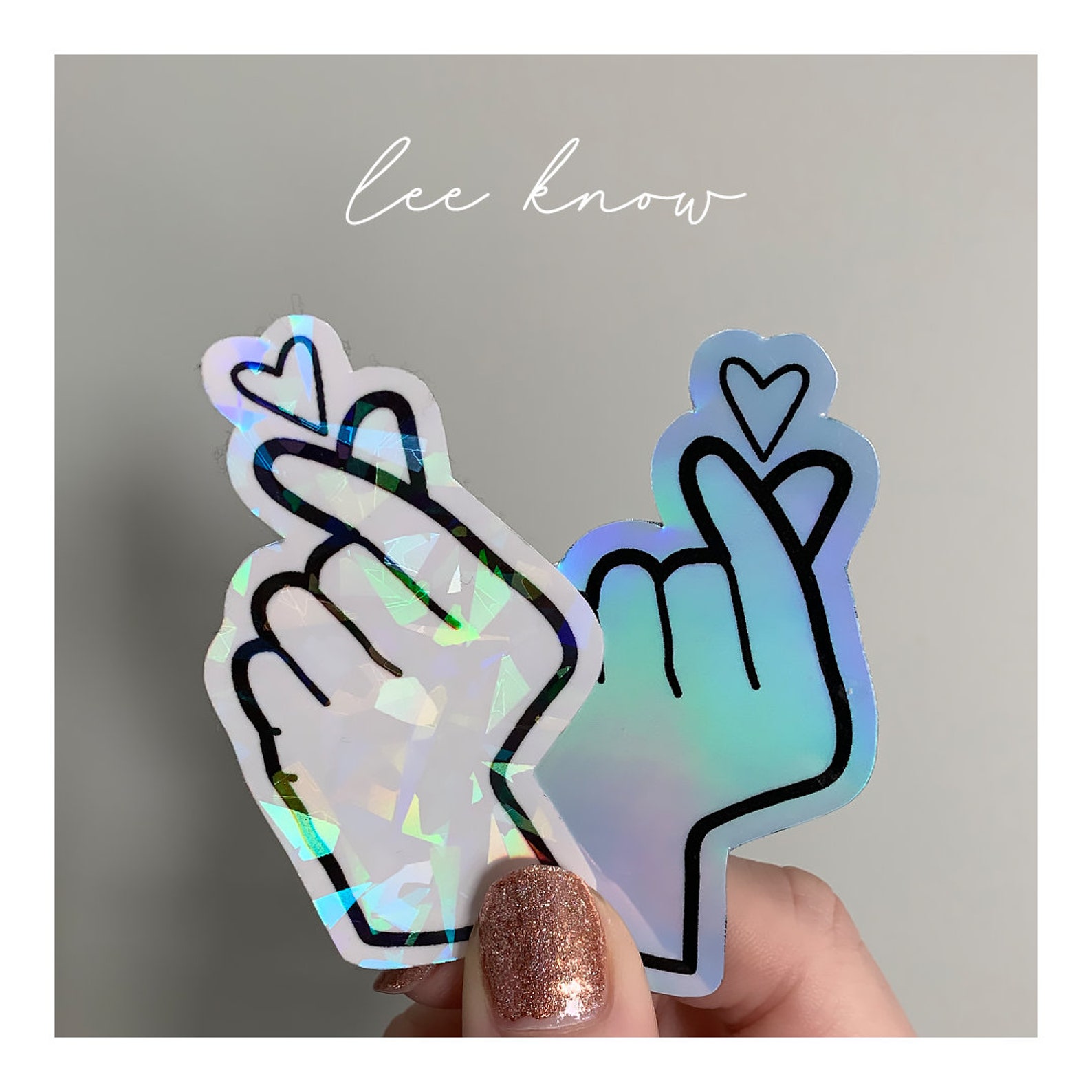 Stray Kids Finger Heart Holographic Sticker - Etsy