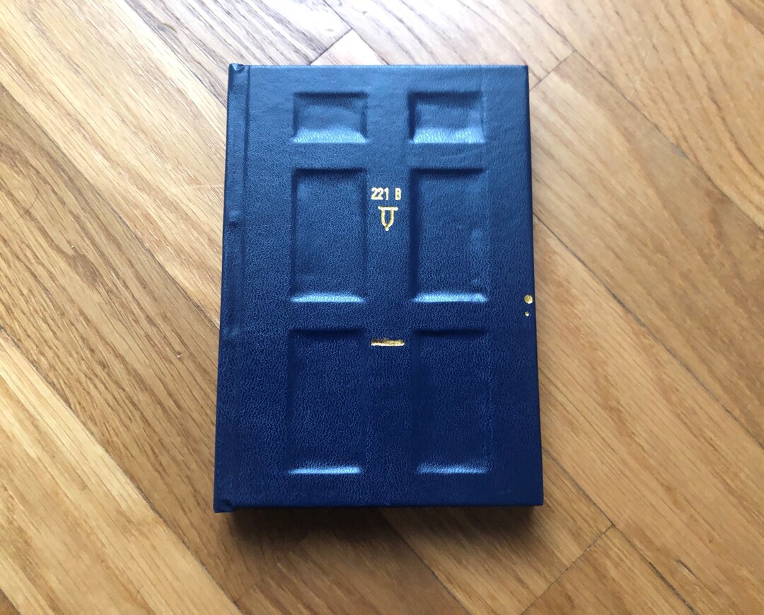 A6 Notebook sherlock Blue and Gold Engravings - Etsy