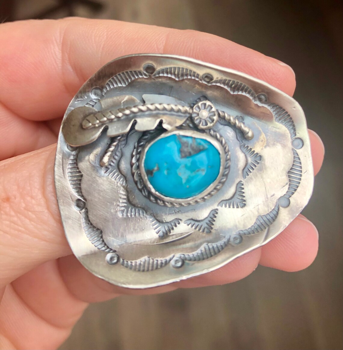 Native American Cowboy Hat Ring Scarf Slide Turquoise - Etsy