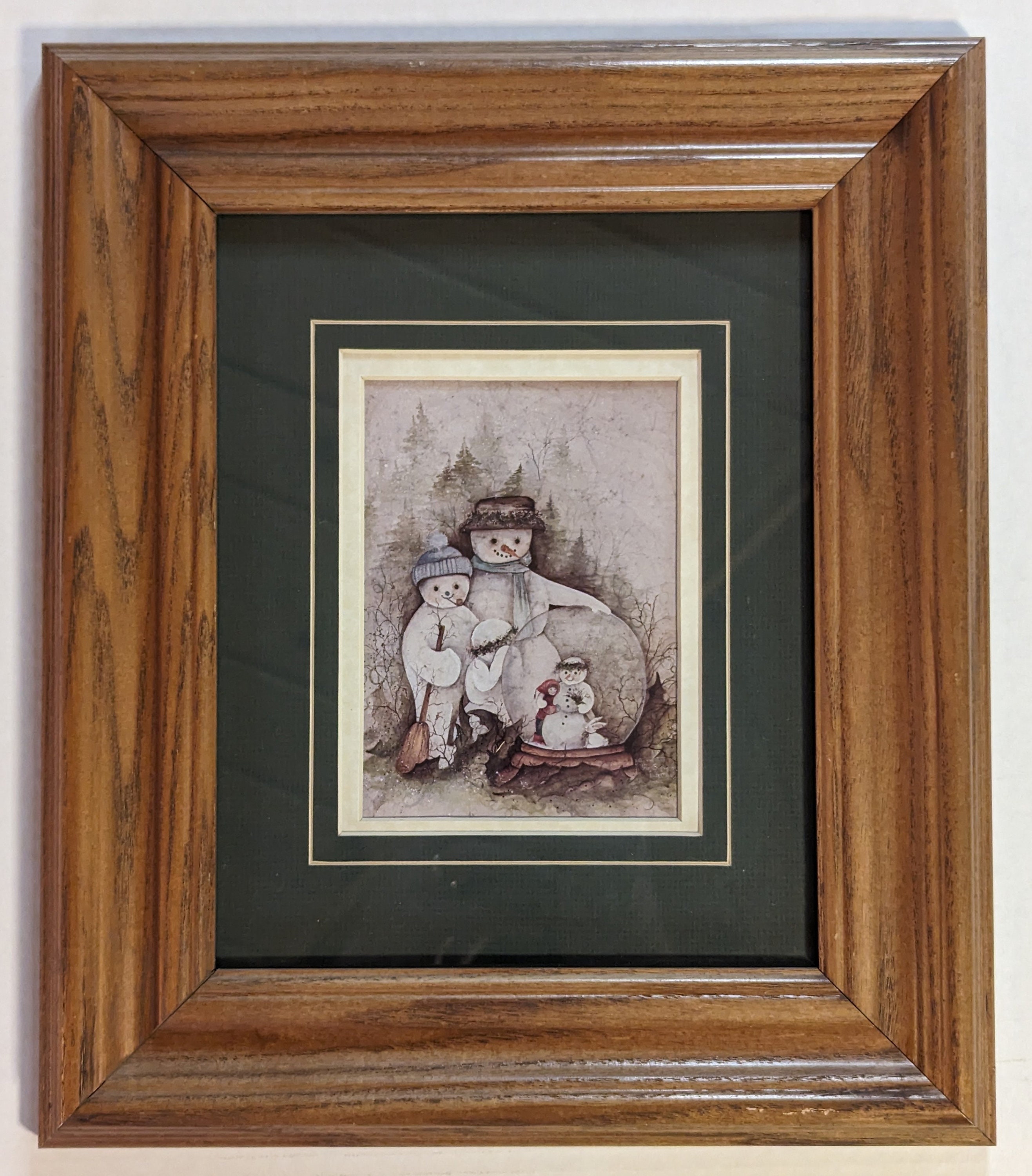 Vintage Pat Richter Snowman Collection Wood Framed Picture - Etsy