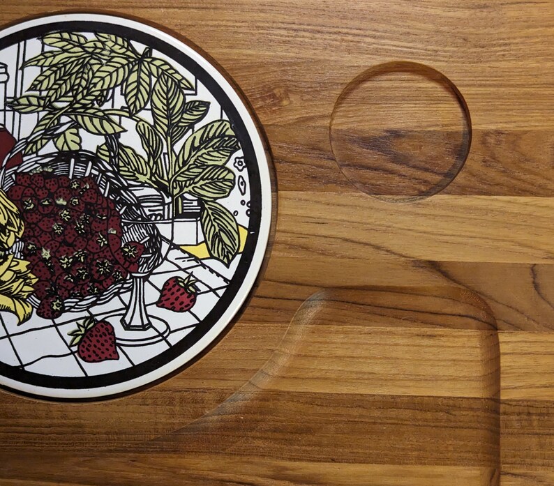 Vintage Mid Century Dolphin Teakwood Cheese Board Appetizer Tray Floral ...