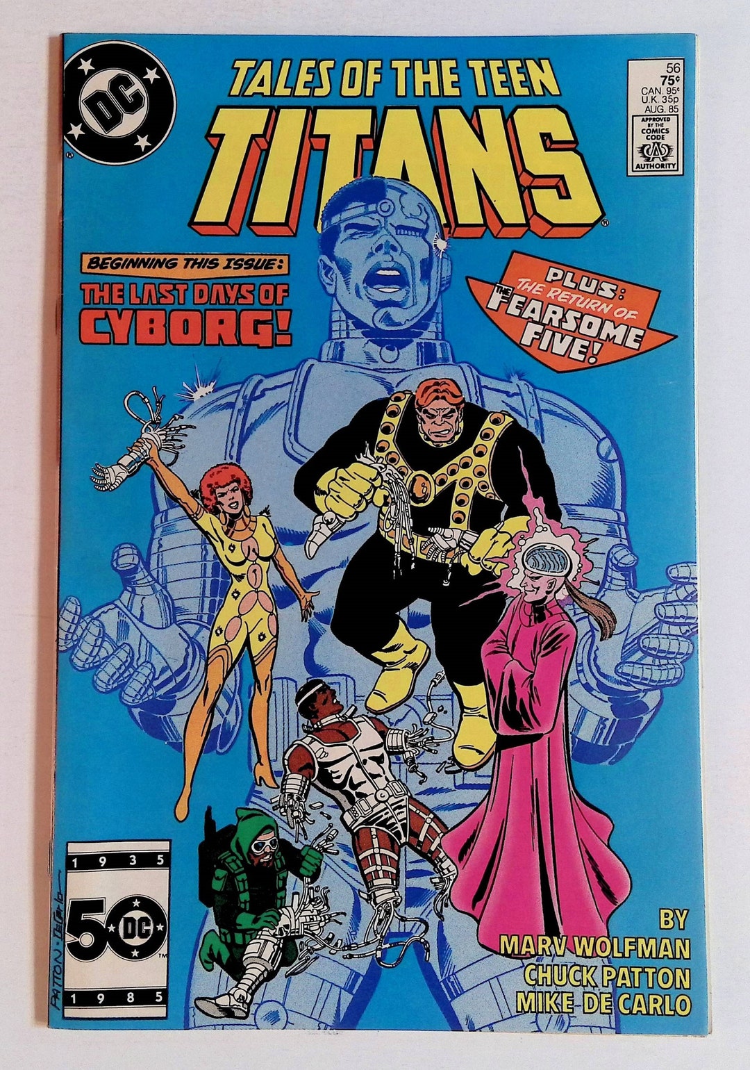 Tales of the Teen Titans 56 Cyborg Fearsome Five Nightwing Starfire DC ...