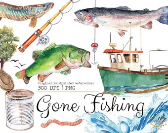 Watercolor Fish Clipart | Etsy