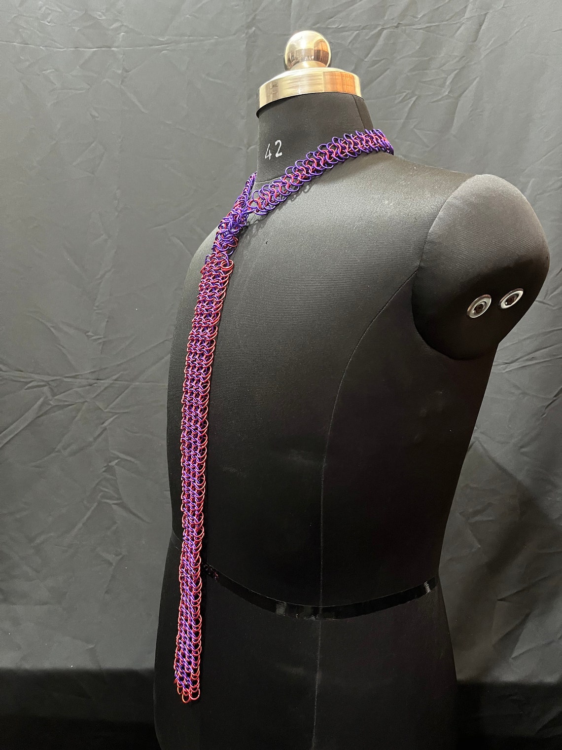Chainmail Tie Adjustable Tie Made With Aluminum Colorful Rings ...