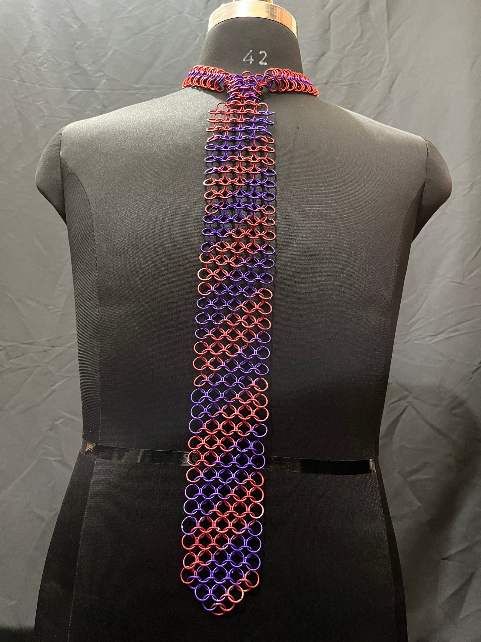 Chainmail Tie Adjustable Tie Made With Aluminum Colorful Rings ...