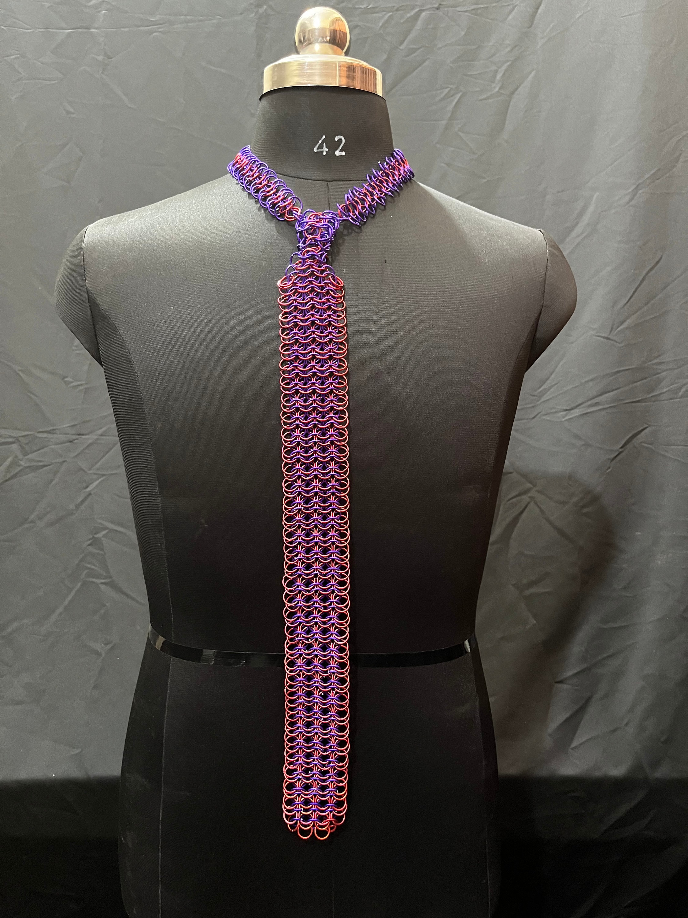 Chainmail Tie Adjustable Tie Made With Aluminum Colorful Rings ...