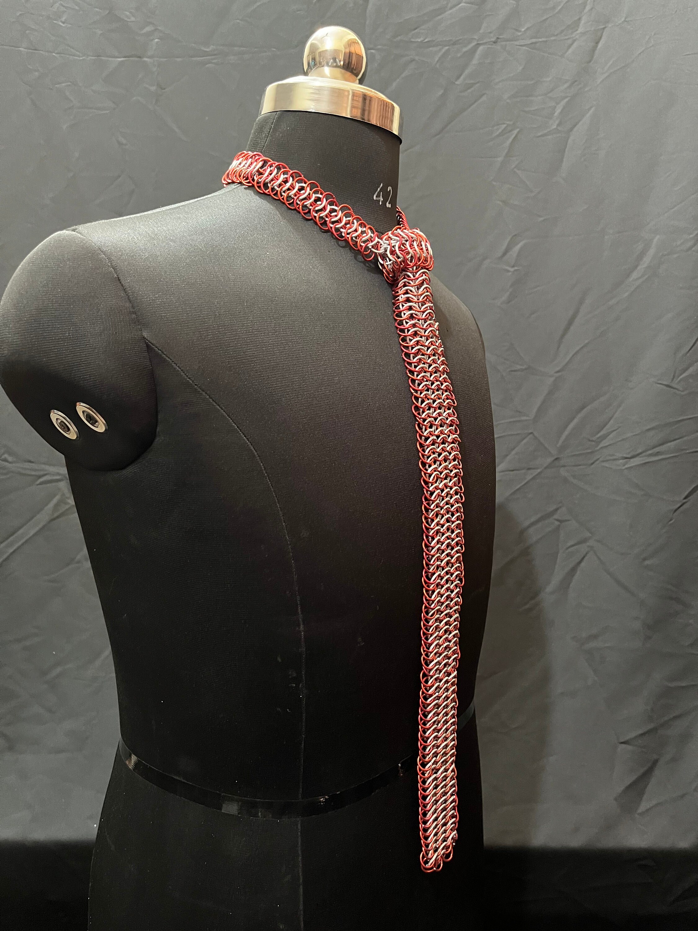 Chainmail Tie Adjustable Tie Made With Aluminum Rings Halloween Gift ...