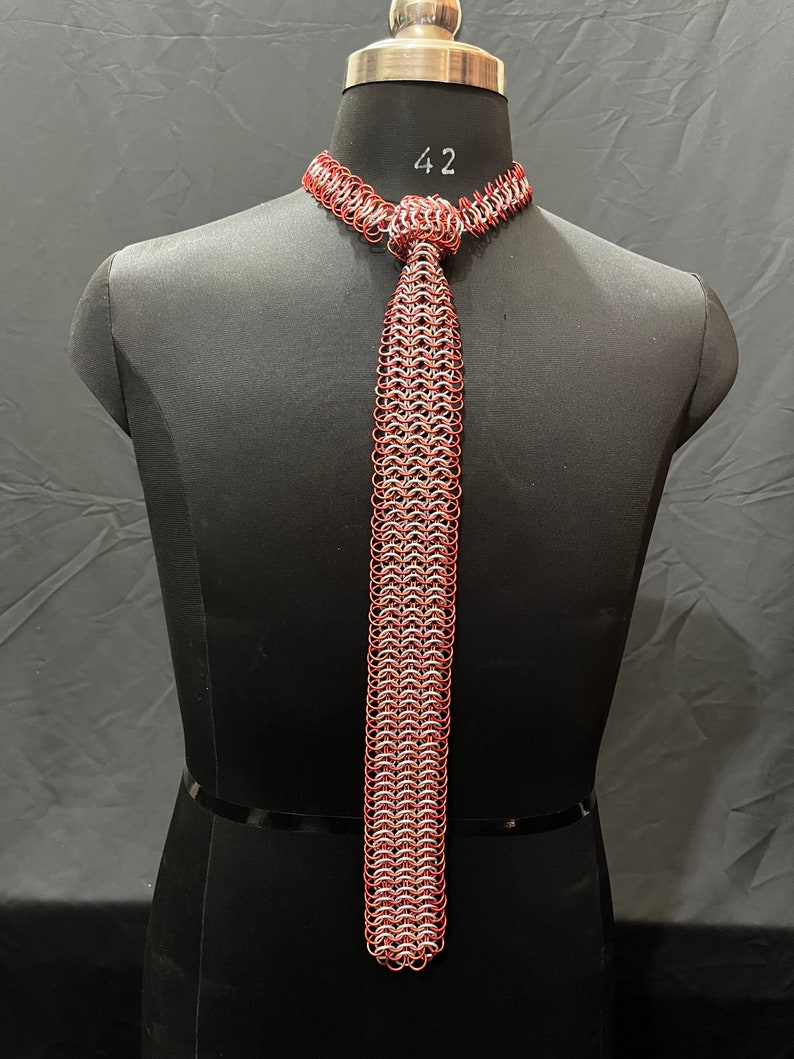 Adjustable Aluminum Chainmail Tie - Medieval Style, Costume Accessory ...
