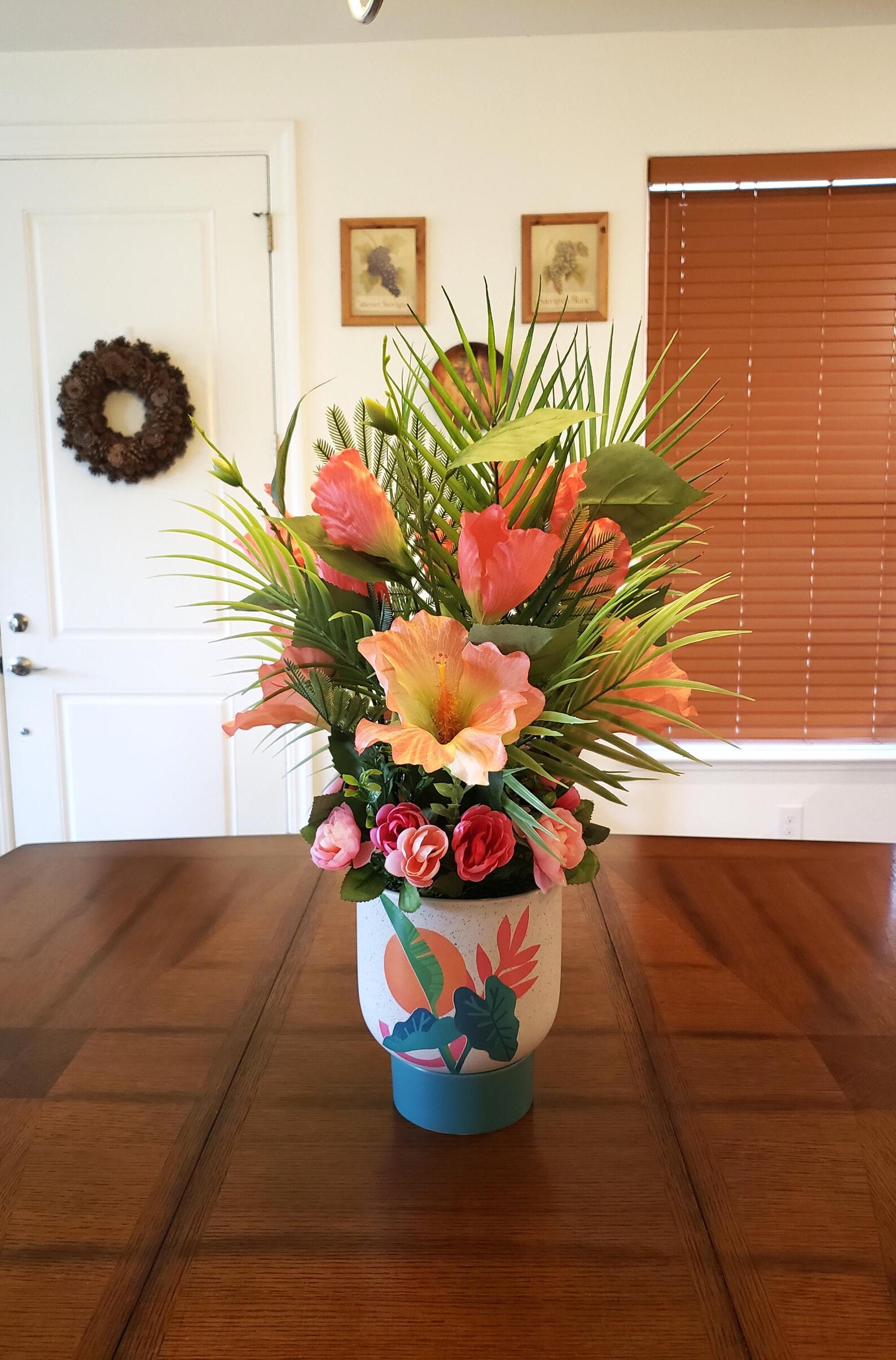 Tropical Artificial Floral Arrangement, Tropical Artificial Centerpiece ...