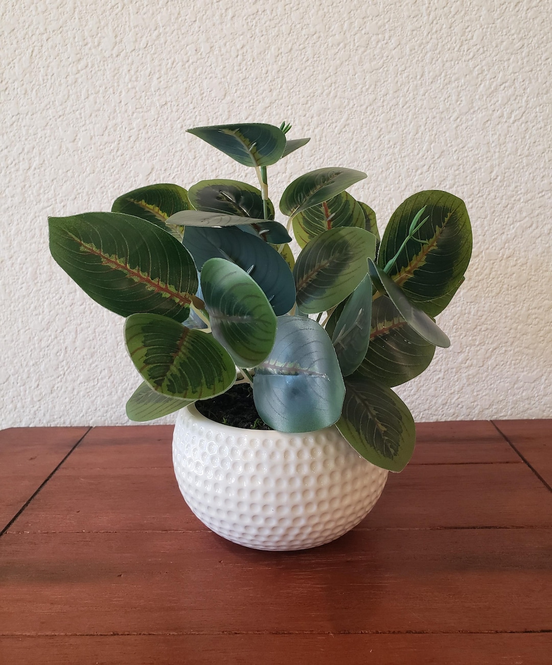 Golf Ball Pot With Artificial Prayer Plant, Sports Decor Centerpiece ...