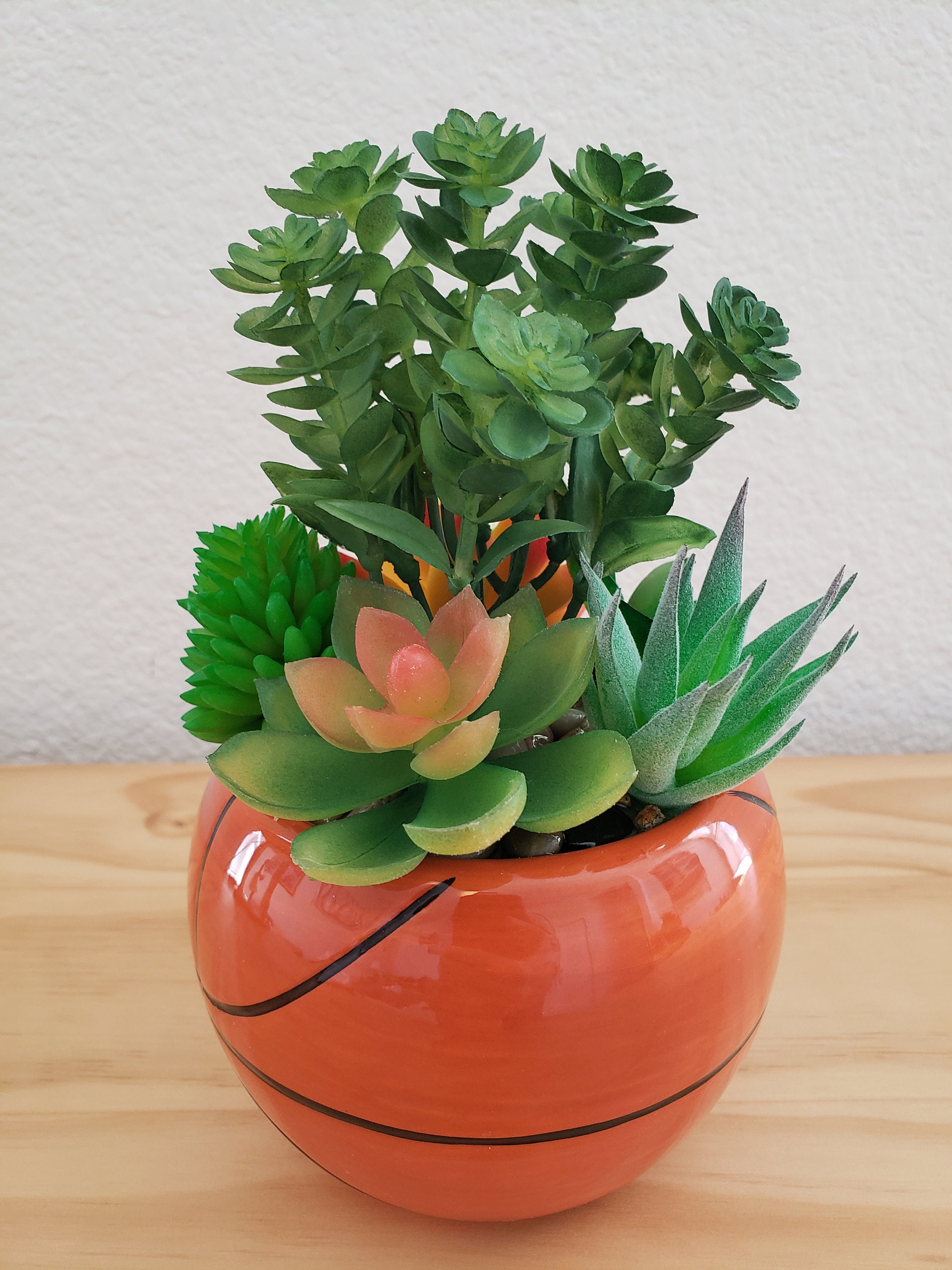 Basketball Artificial Succulent Arrangement, Basketball Centerpiece ...