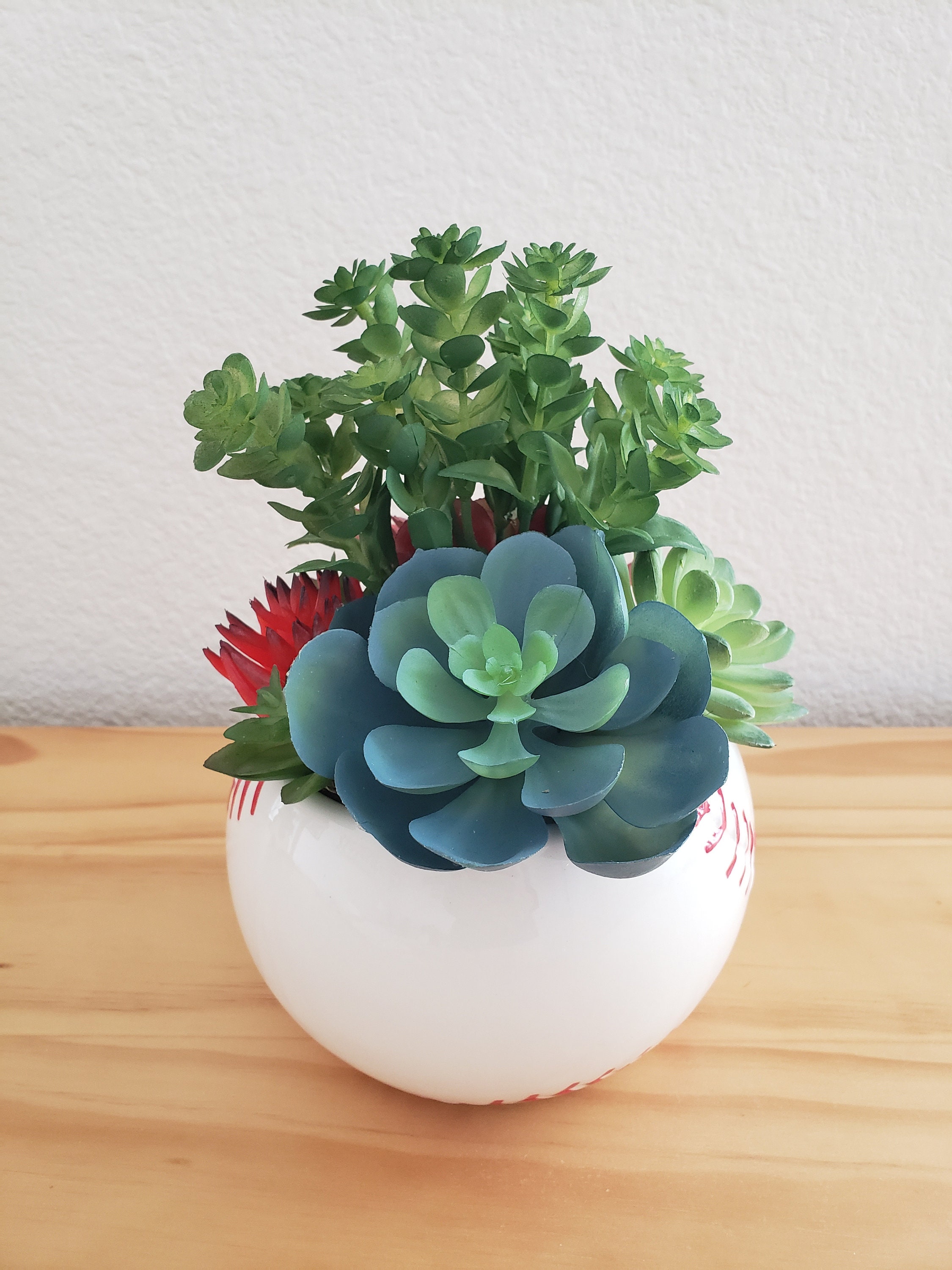 Baseball Artificial Succulent Arrangement, Baseball Gift, Baseball ...