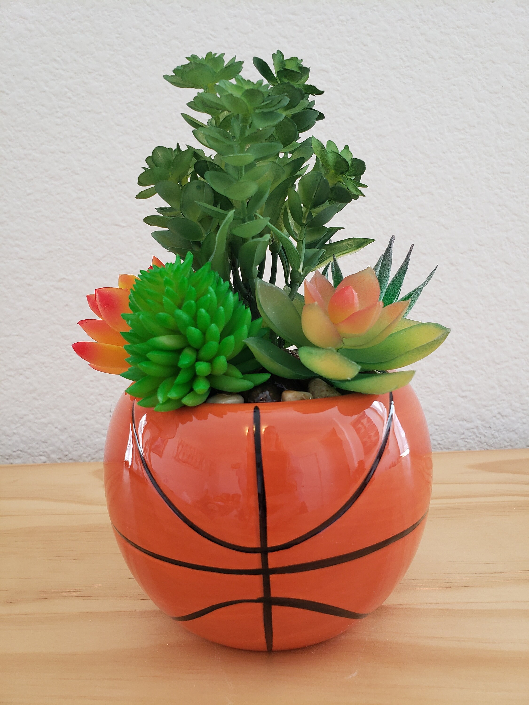 Basketball Artificial Succulent Arrangement, Basketball Centerpiece ...