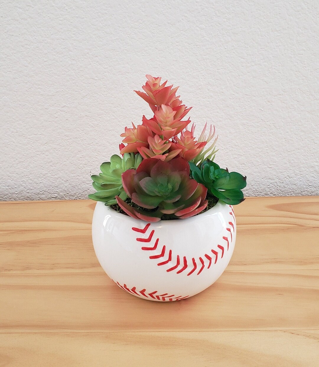 Baseball Artificial Succulent Arrangement, Baseball Gift, Baseball ...