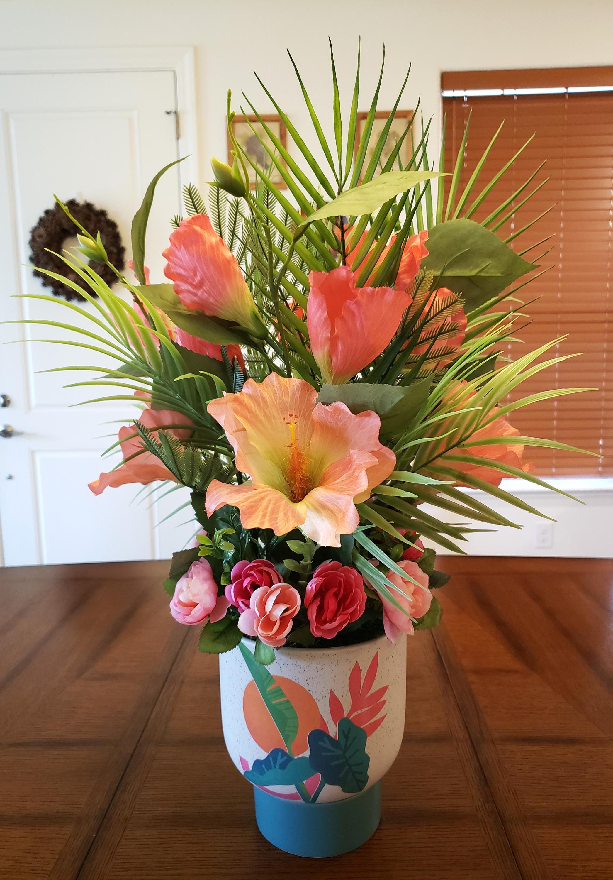 Tropical Artificial Floral Arrangement, Tropical Artificial Centerpiece ...