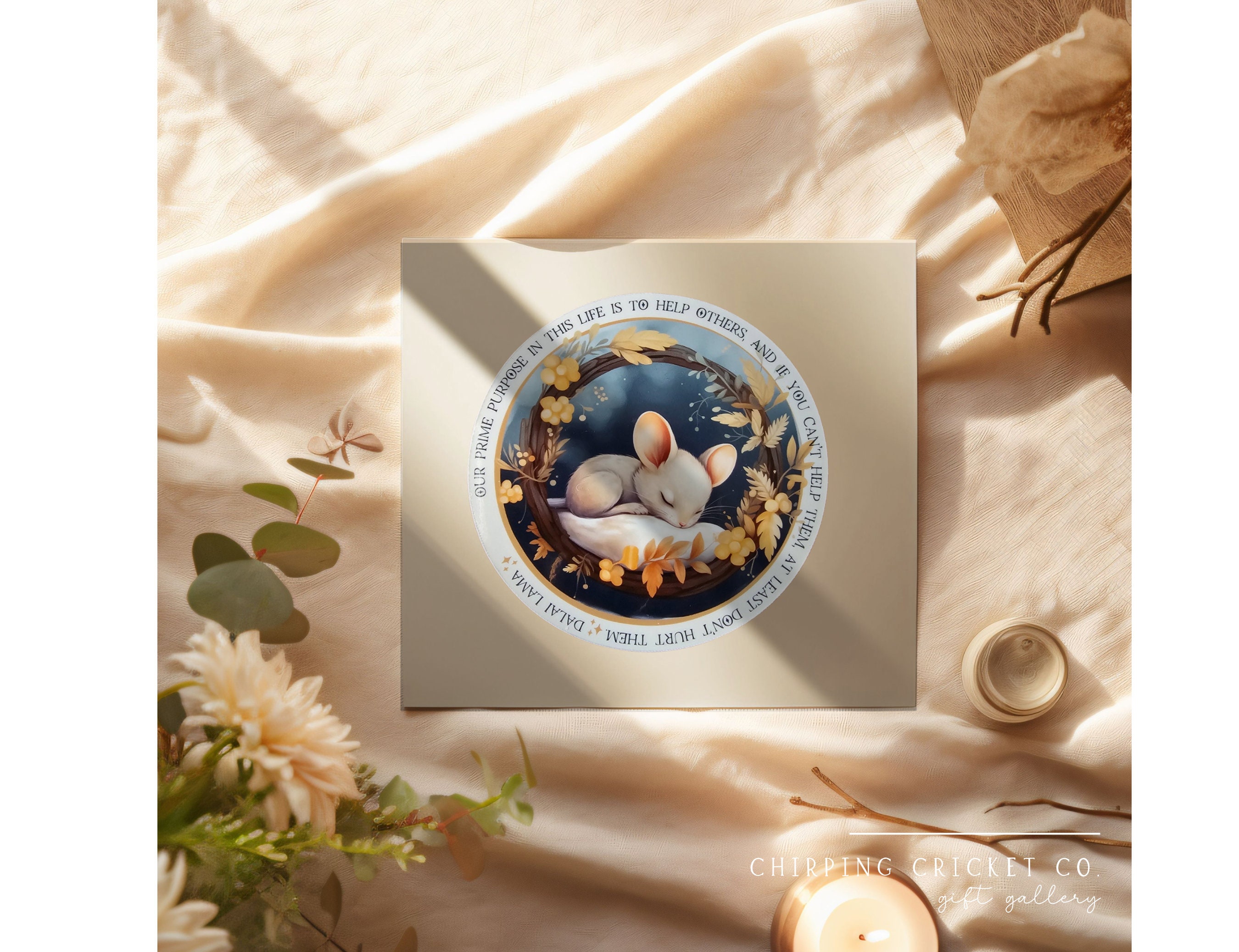 Little Mouse Sticker, Dalai Lama Quote Sticker, Water Resistant Decal ...