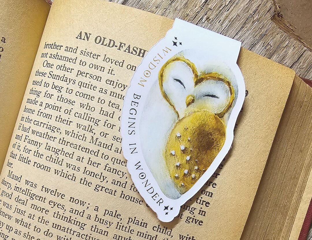 Owl Magnetic Bookmark, Wisdom Begins in Wonder Magnetic Bookmark ...