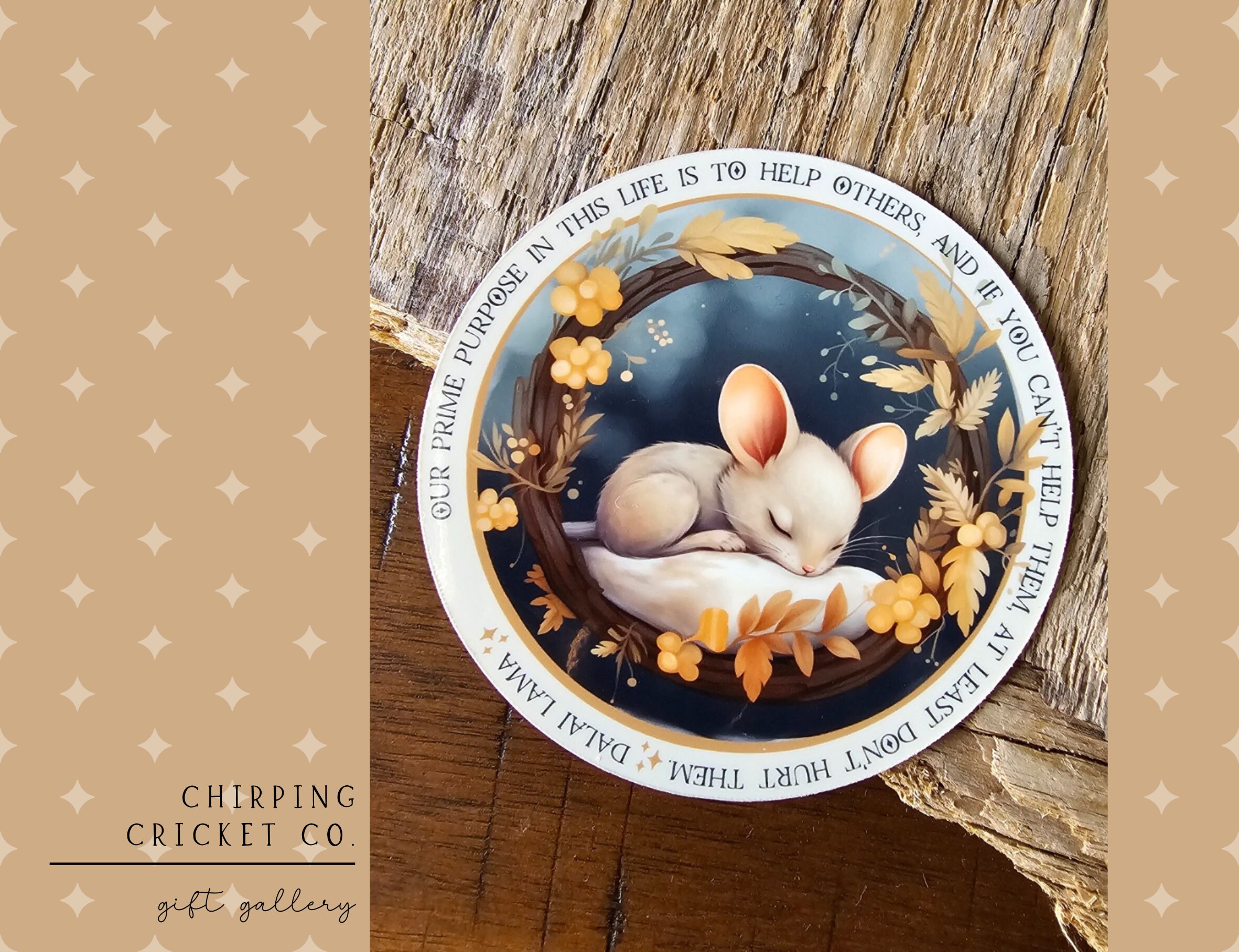 Little Mouse Sticker, Dalai Lama Quote Sticker, Water Resistant Decal ...