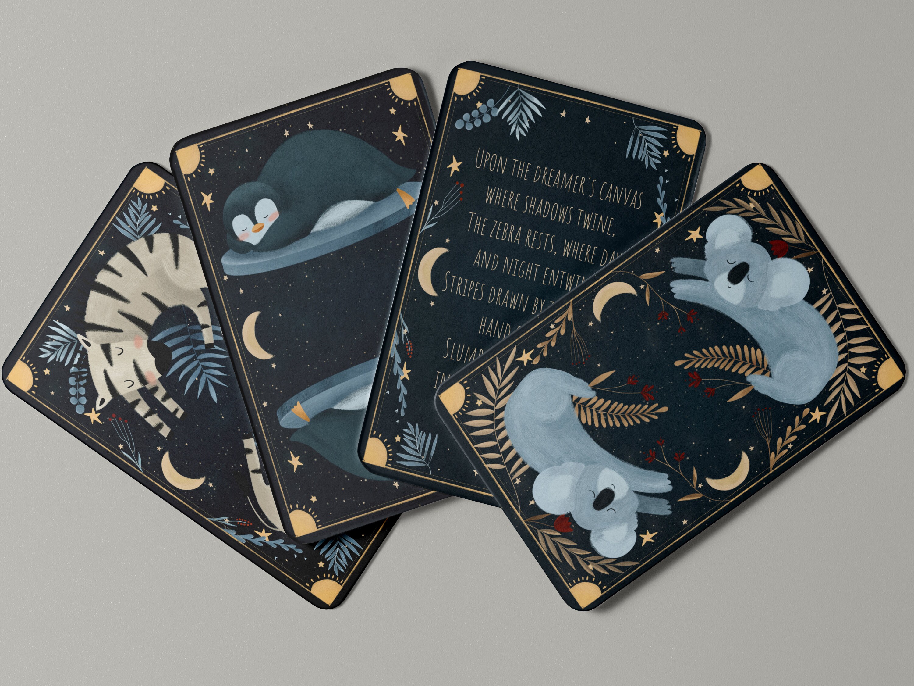 Illustrated Goodnight Cards for Kids Set of 20 Animal Cards With Rhymed ...