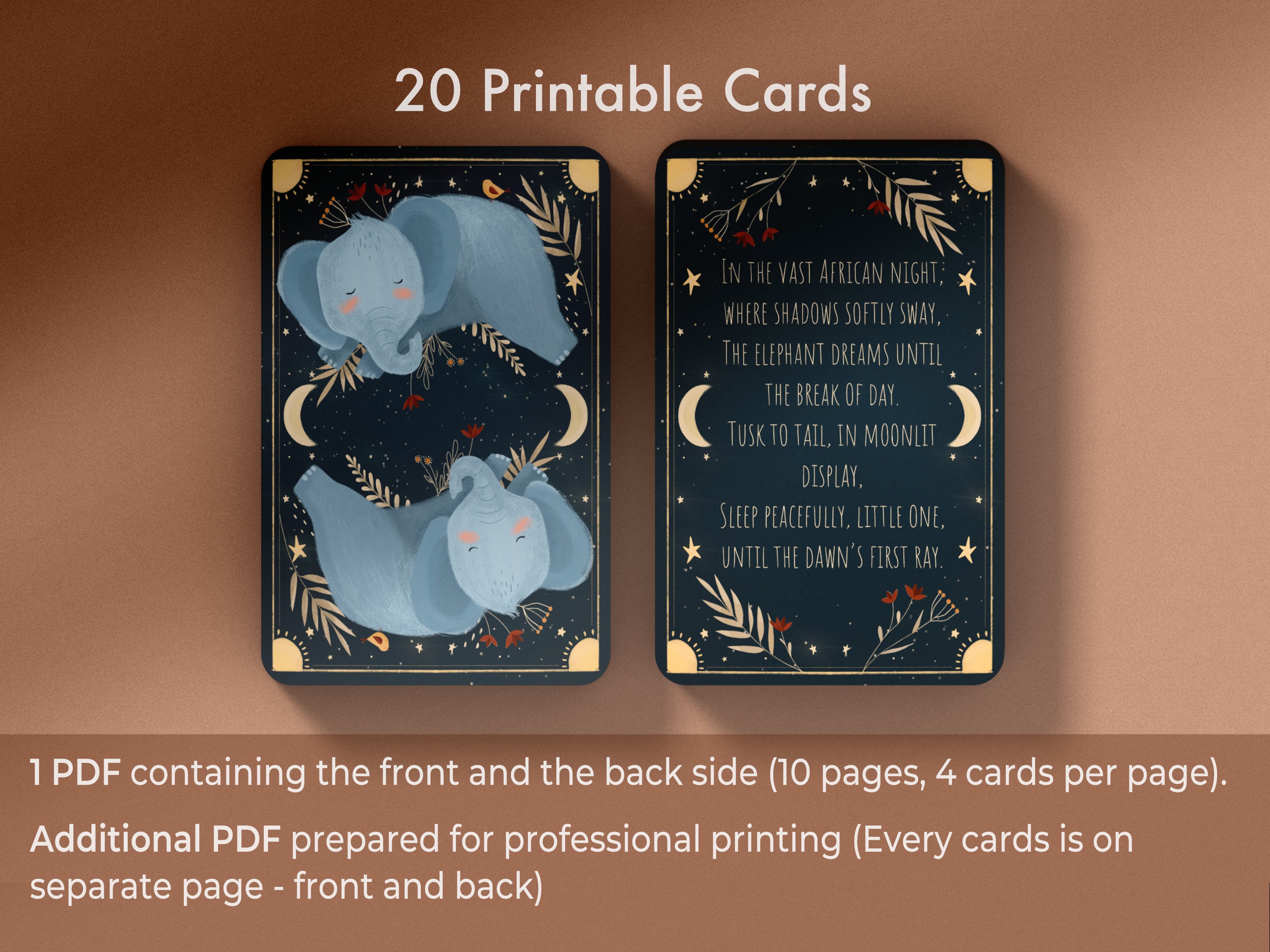 Printable Animal Bedtime Stories Cards, Set of 20illustrated Cards With ...