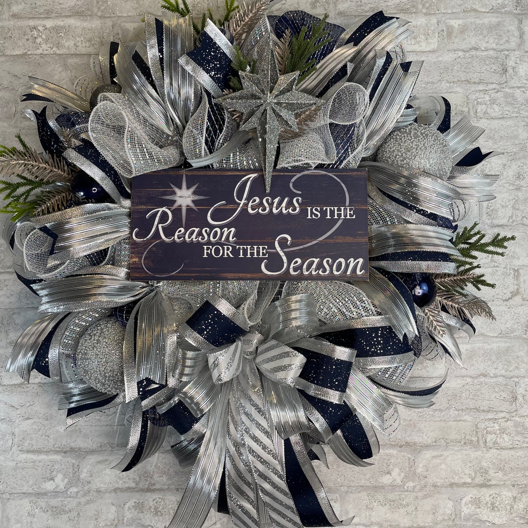 Large Religious Wreath, Classic Wreath, Jesus is the Reason Wreath ...