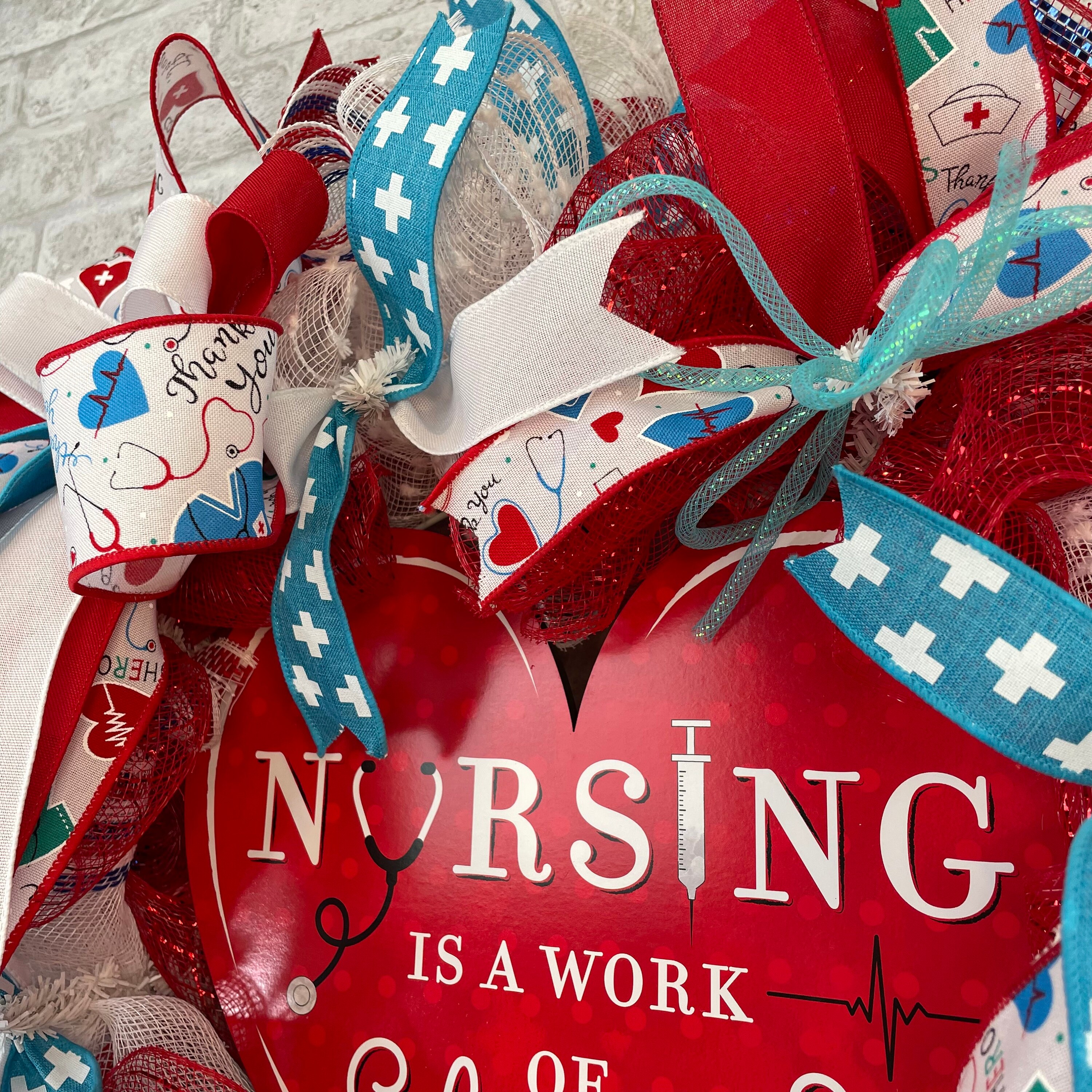 Nursing Wreath, Nurse Deco Mesh Wreath, Healthcare Wreath, Nurses Week ...