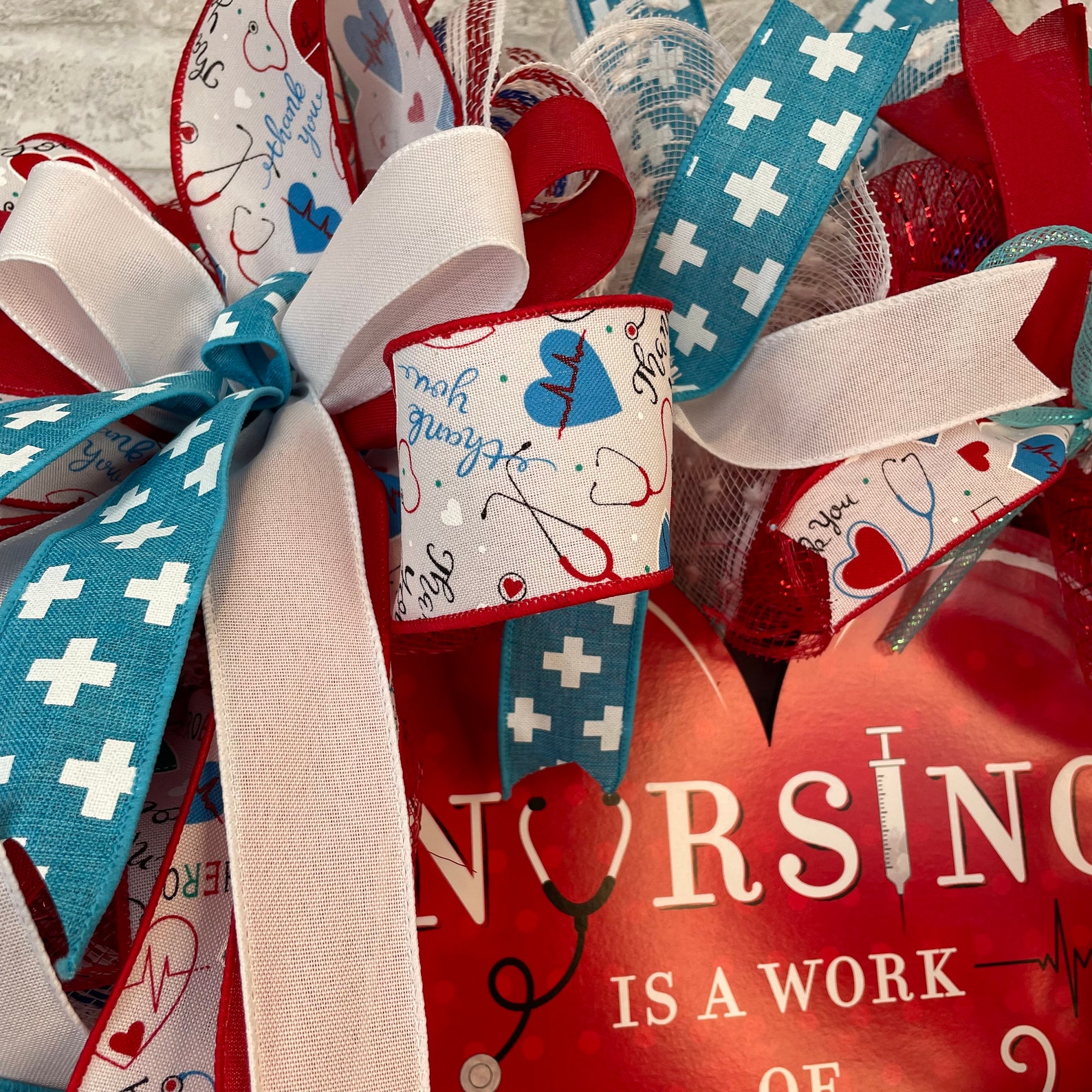 Nursing Wreath, Nurse Deco Mesh Wreath, Healthcare Wreath, Nurses Week ...