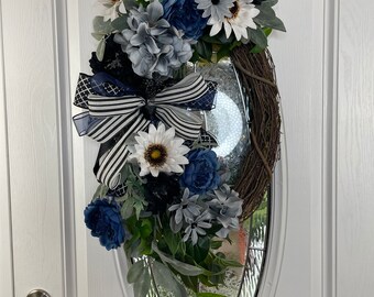 Navy Fall Wreath | Etsy