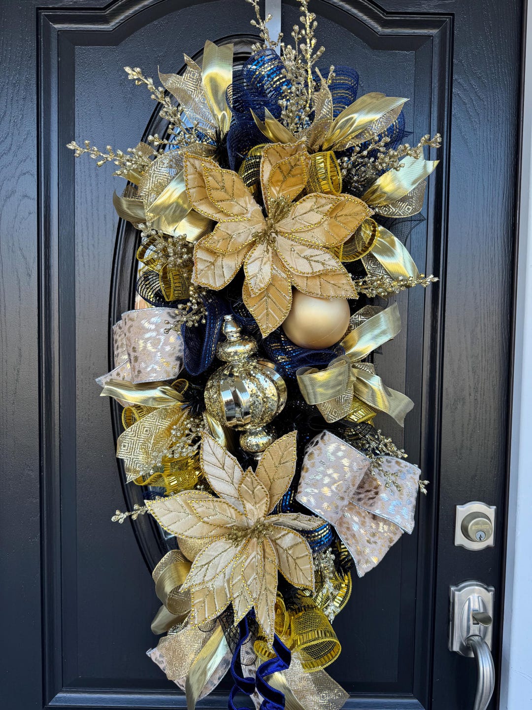 Large Christmas Swag, New Years Front Door Wreath, Elegant Holiday Swag ...