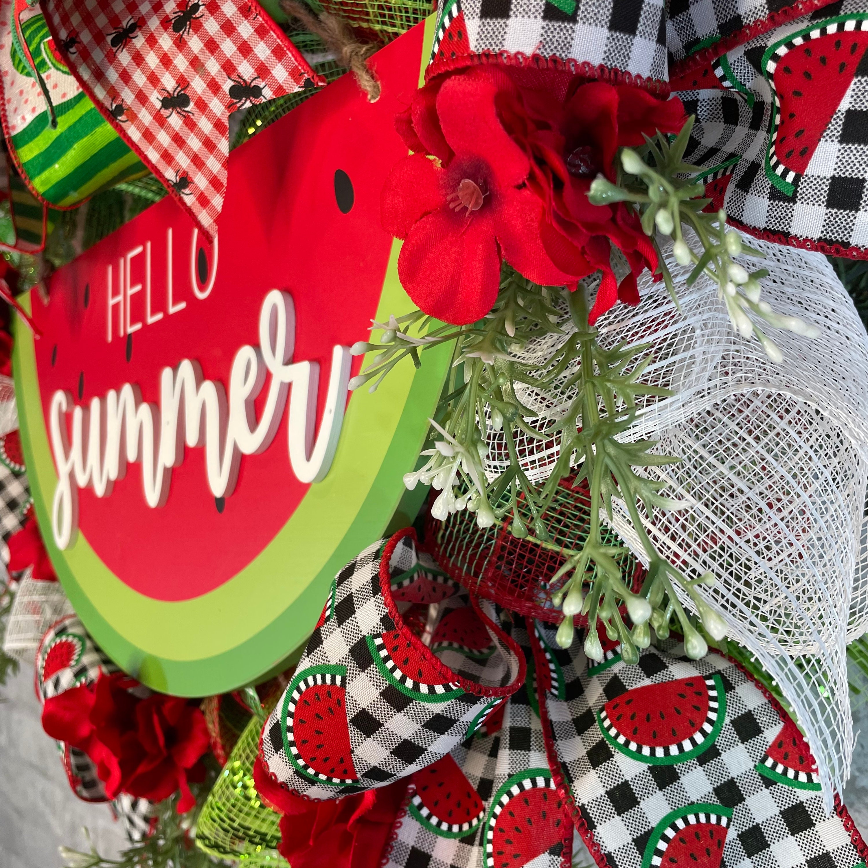 Welcome Watermelon Wreath Hello Summer Wreath Spring Wreath - Etsy