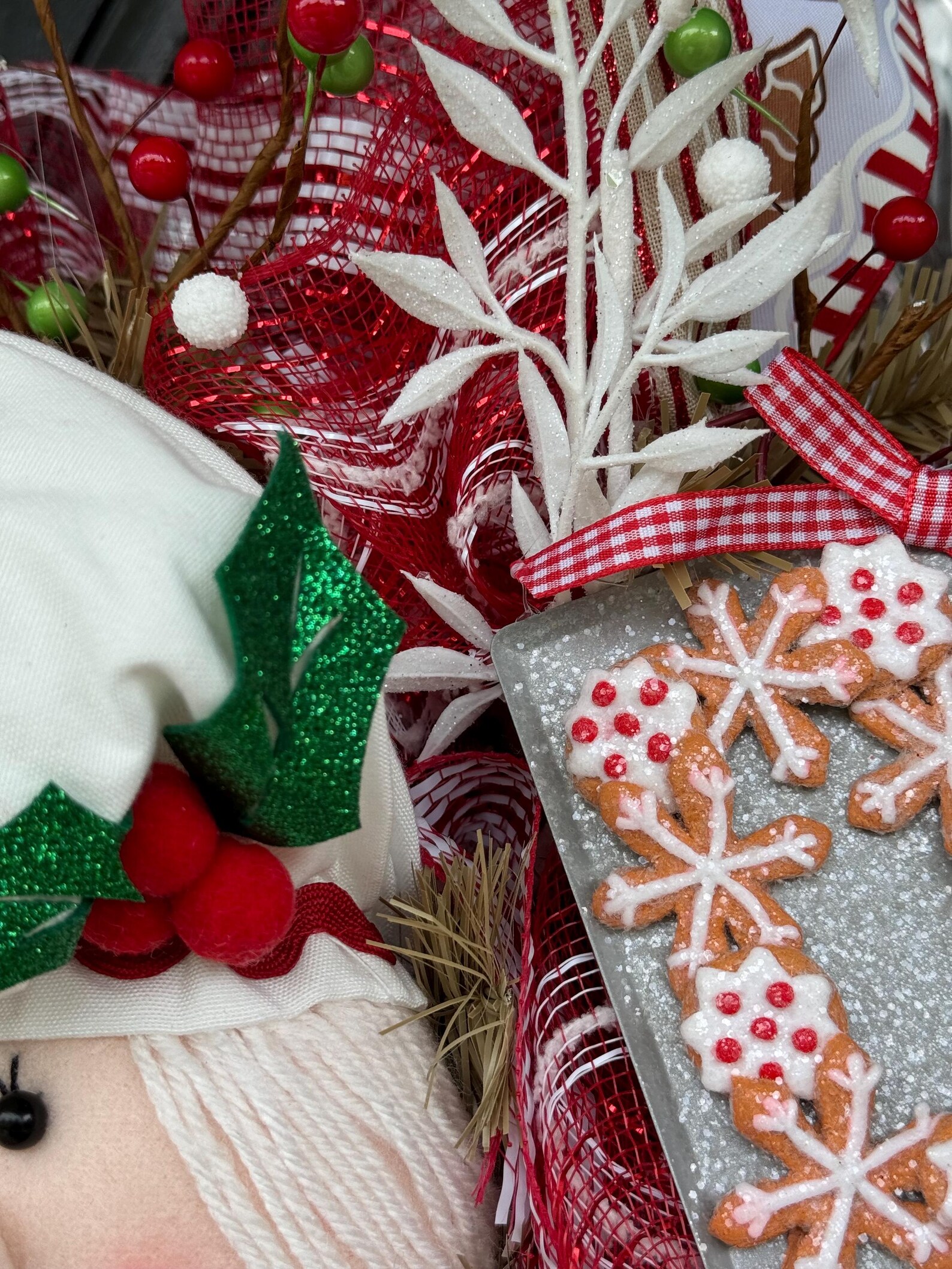 Large Gingerbread Swag, Gingerbread Deco Mesh Front Door Wreath, Gingie ...