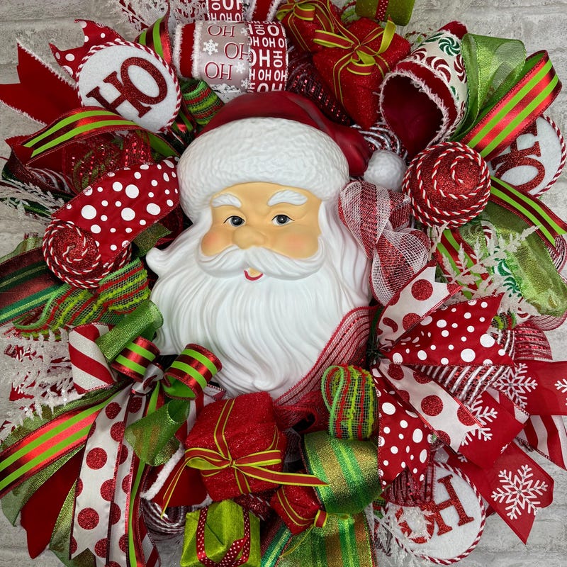 Santa Wreath - Etsy