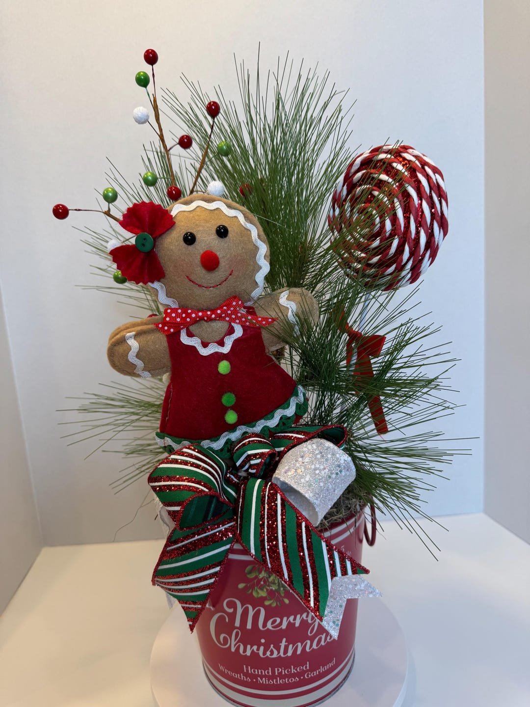 Christmas Arrangement, Gingerbread Arrangement, Christmas Gift ...