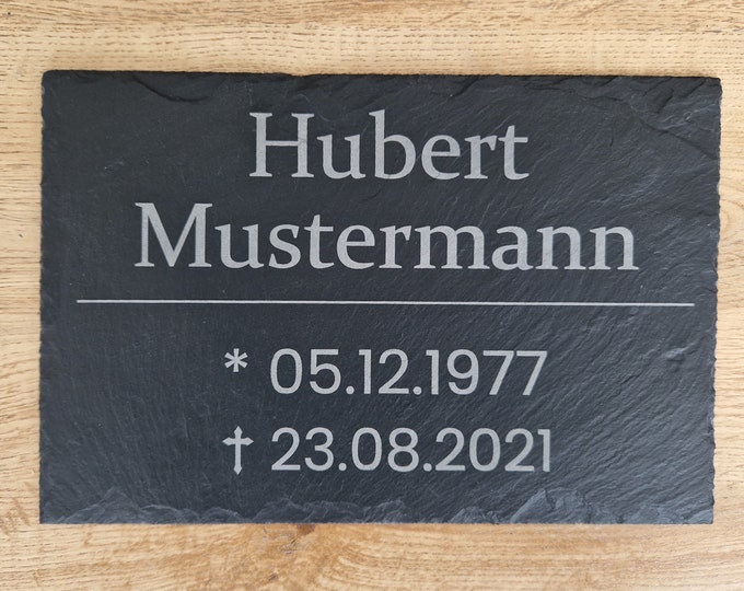 Personalized Slate Gravestone 30 X 20 Cm as Grave Decoration or ...