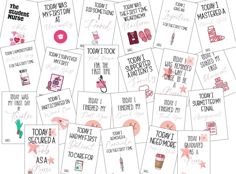 Student Nurse Milestone Cards (digital) - Etsy