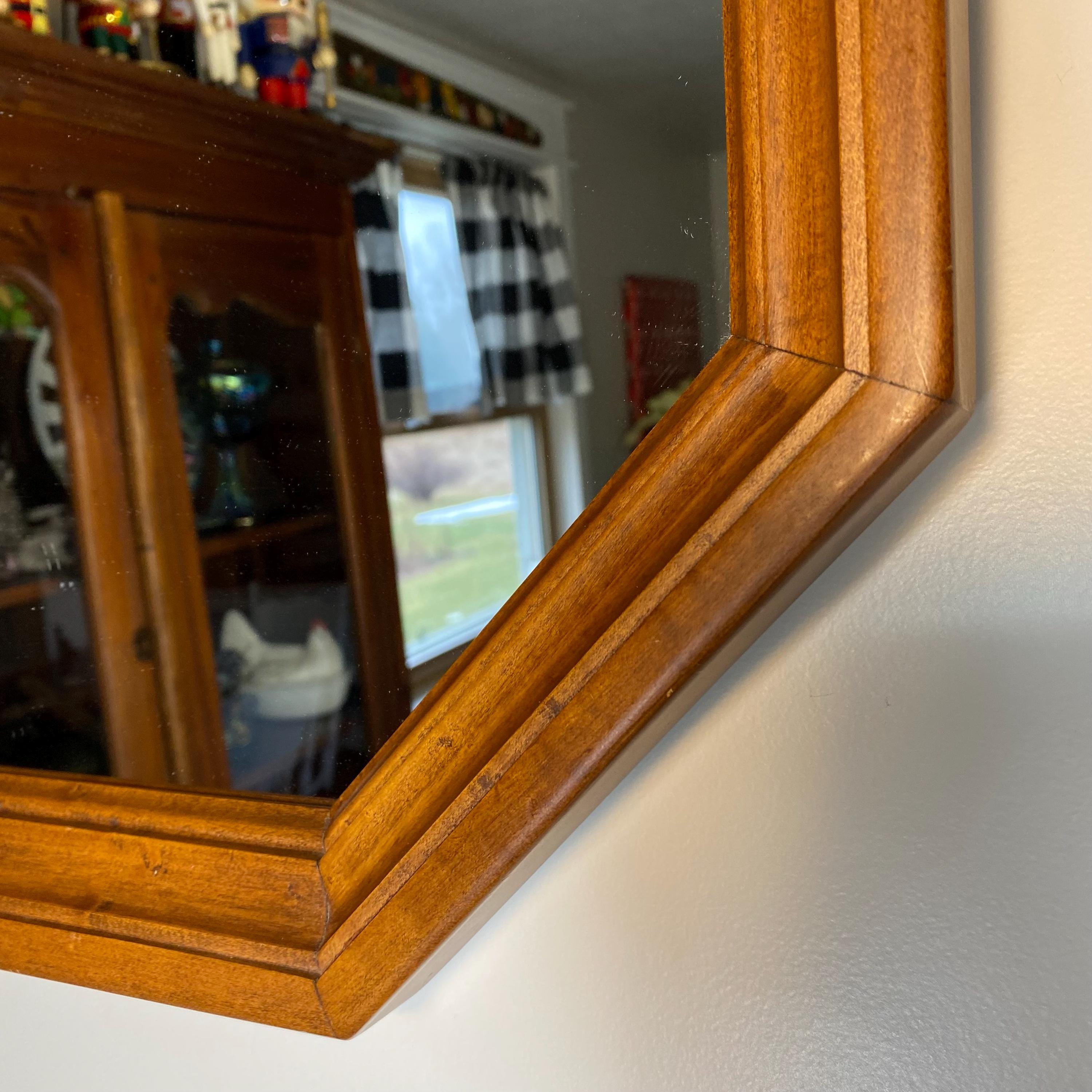 Vintage Tell City Chair Company Wood Octagonal Mirror - Etsy