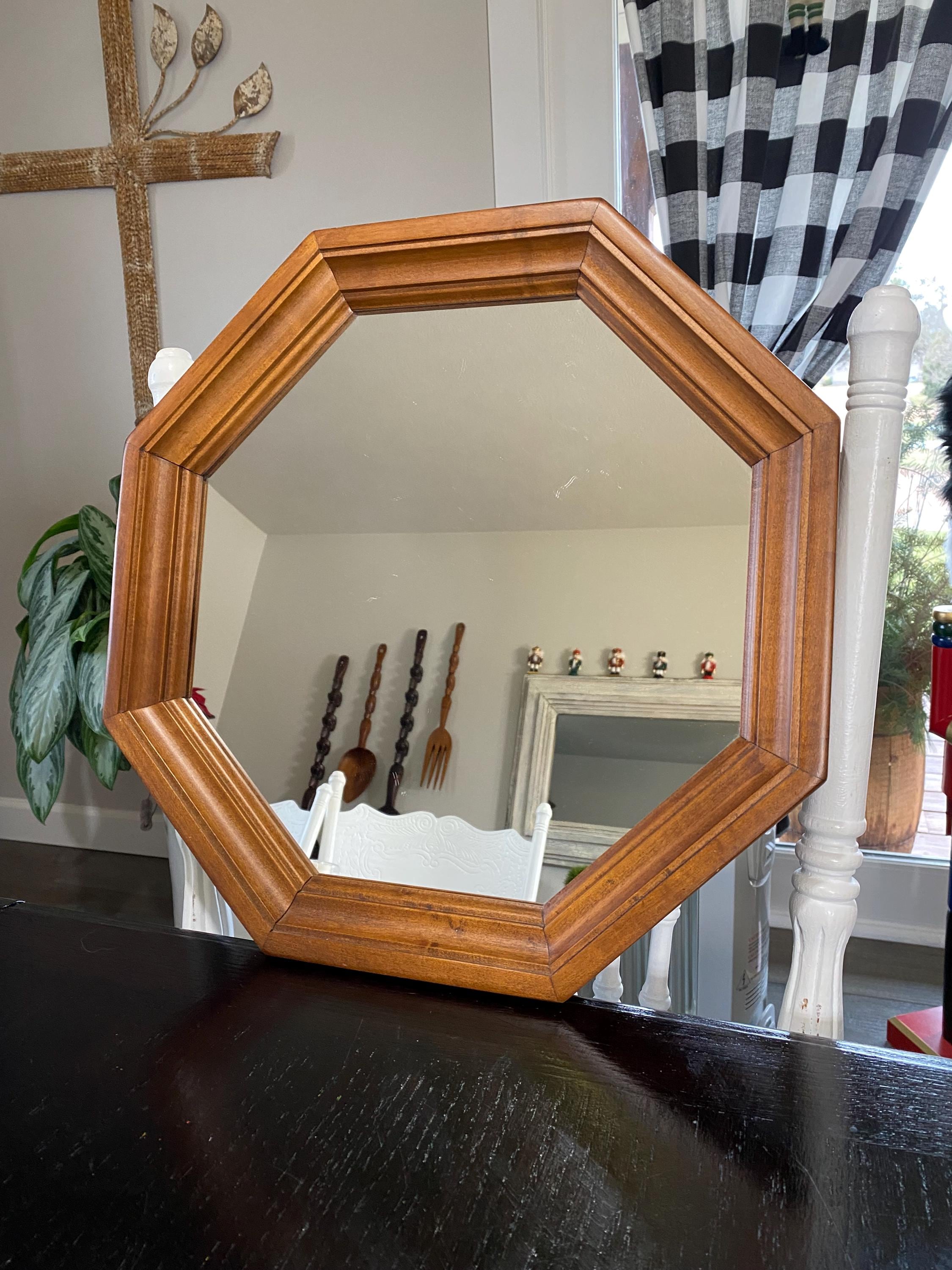 Vintage Tell City Chair Company Wood Octagonal Mirror - Etsy