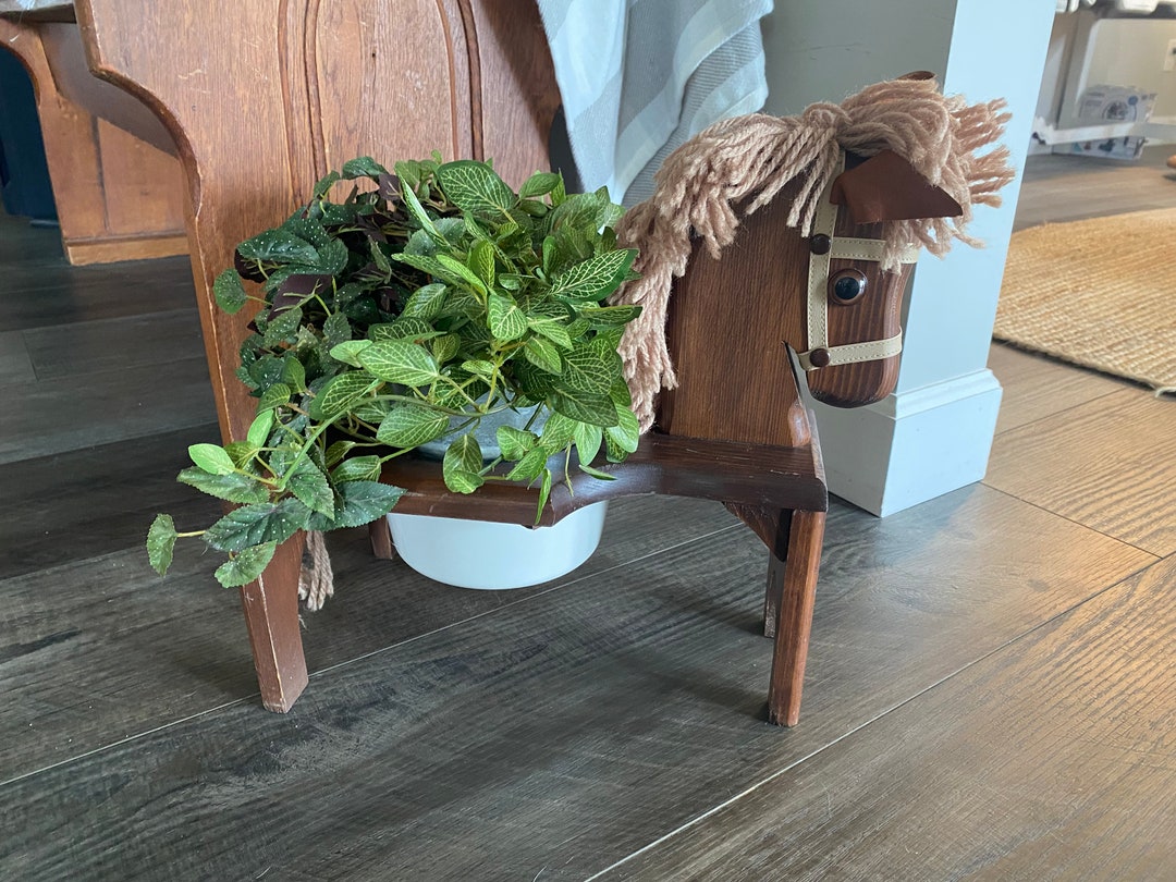 Wood Horse Plant Stand - Etsy
