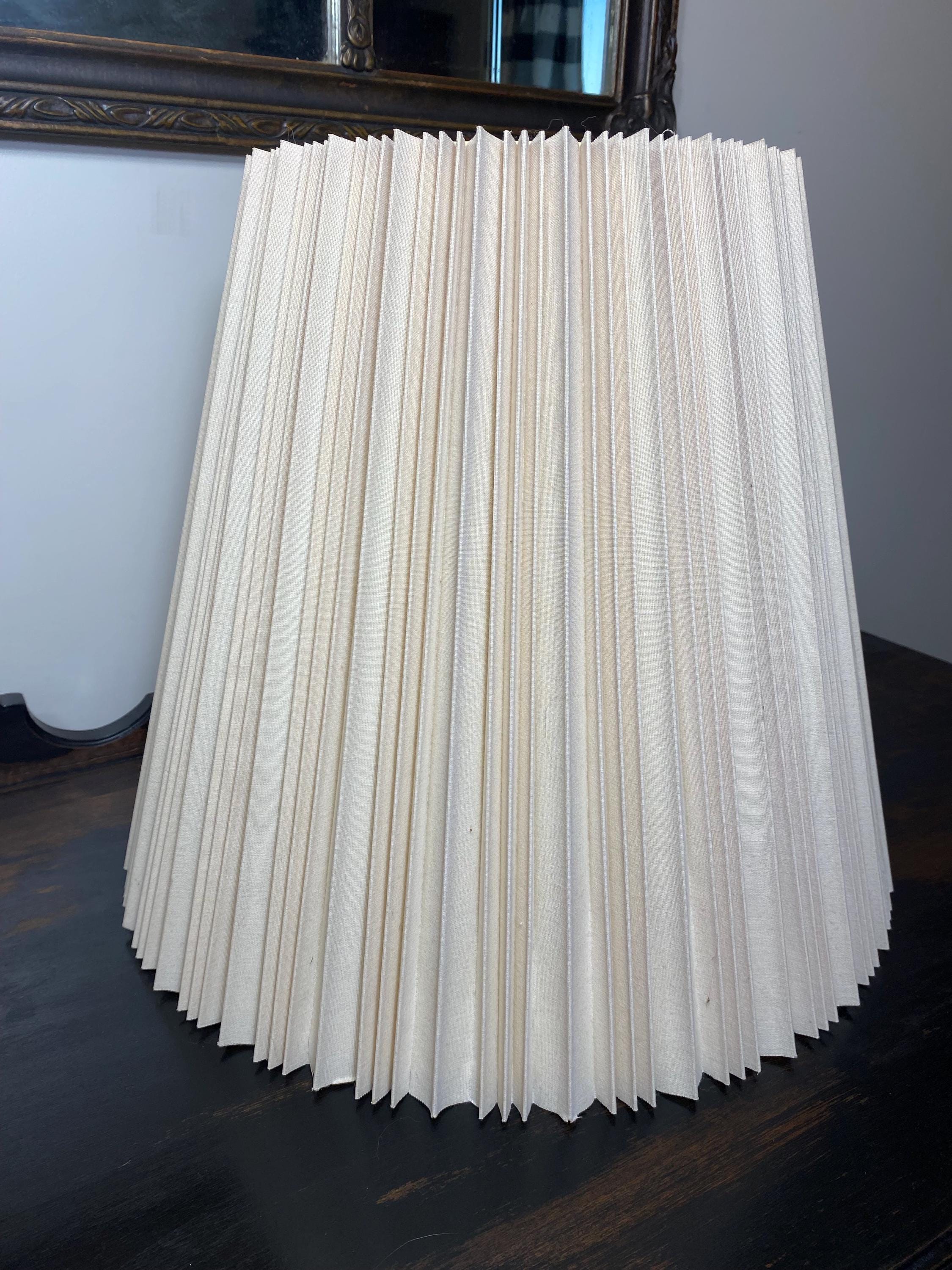 Vintage Stiffel Lamp Shades Pair: Tan Linen, Tailored Pleats - Etsy