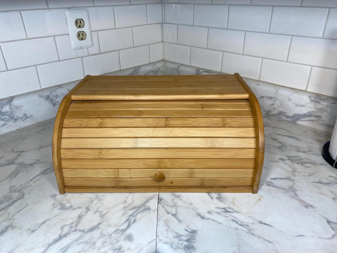 Bamboo Roll Top Breadbox - Etsy