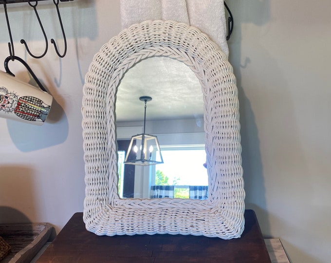 Vintage Wicker Mirror - Etsy