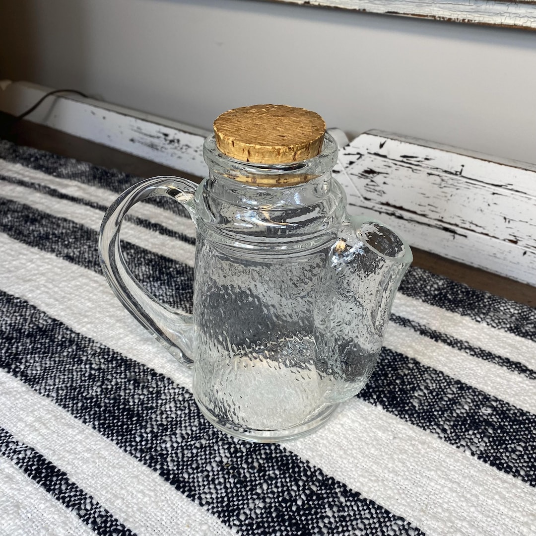 Vintage 60s Nut Jug Nut/mint Dispenser Textured Glass Cork Lid - Etsy
