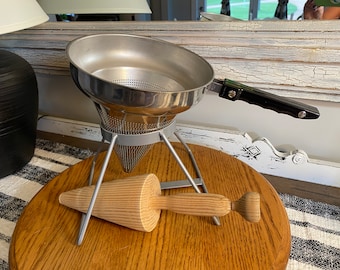 Vintage Kitchen Craft Canning Sieve Cone Shaped Strainer Colander With ...